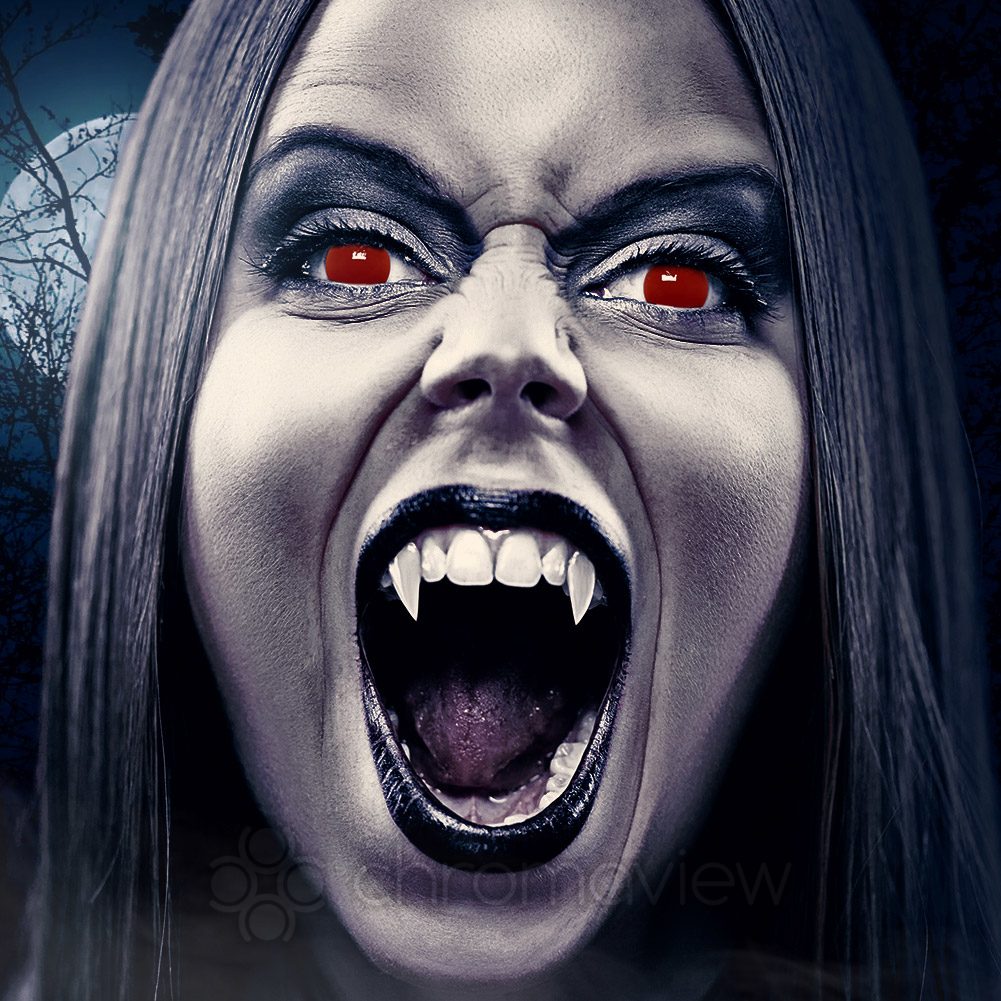 Red Blind Halloween Coloured Contact Lenses, 90 Day | Chromaview UK