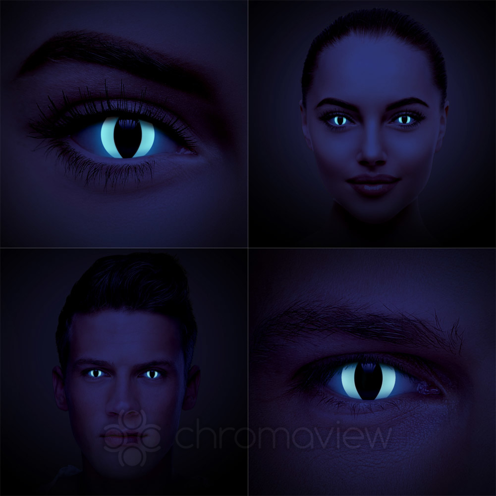 UV i-Glow White Cat Coloured Contact Lenses, Daily | Chromaview UK